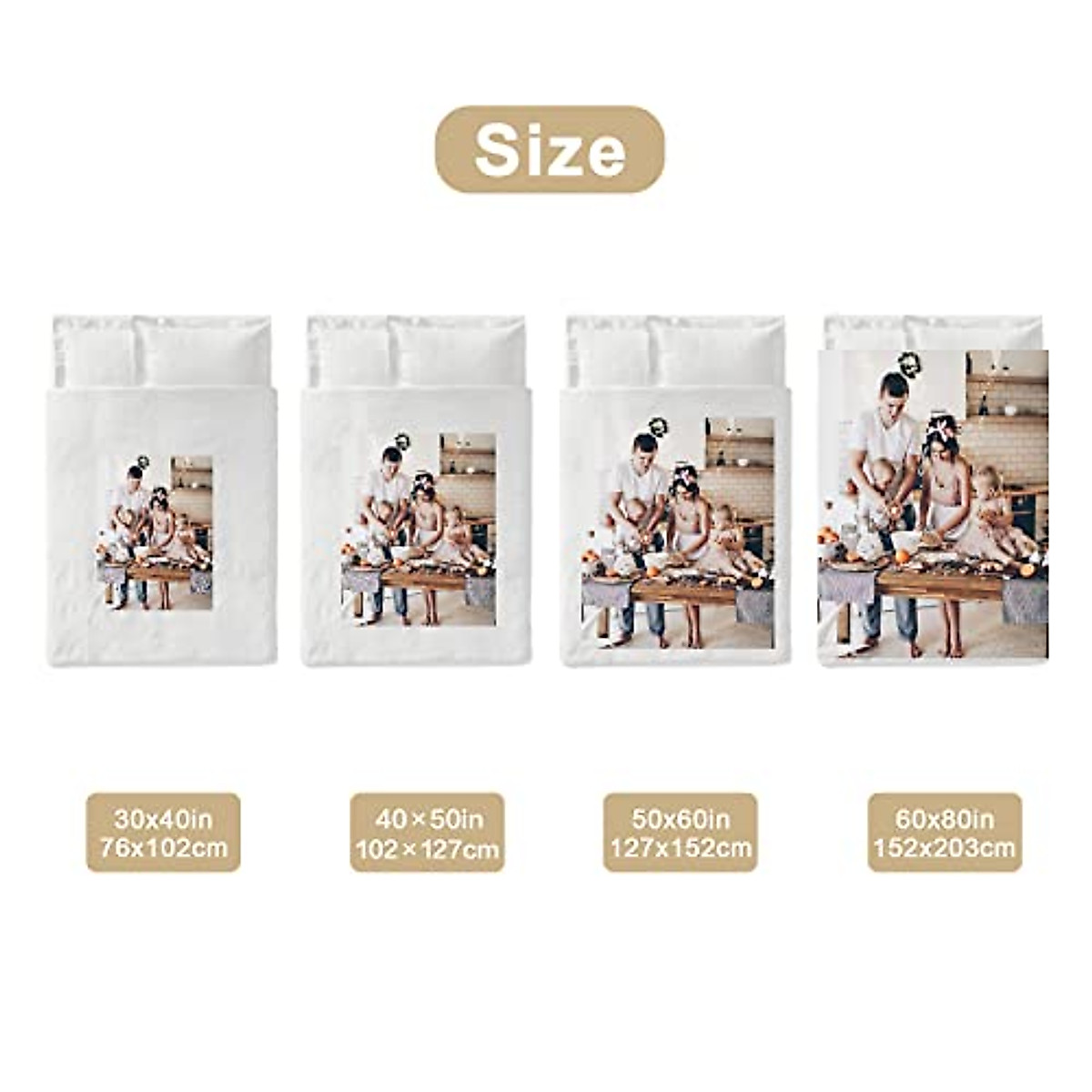 HAKUNEI Custom Blankets with Photos Picture Blanket Personalized Throw Blanket Memorial Gifts for Family House Warming Gifts New Home