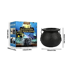 Halloween Mini Mist Maker, Small Pond Fog Machine Atomizer Air Humidifier Perfect Mist Maker Fogger, Witch Cauldron Fogger, Black Witch Jar Atomizer Lamp Punch Bowl - Home Garden Gift Decoration (1pc)
