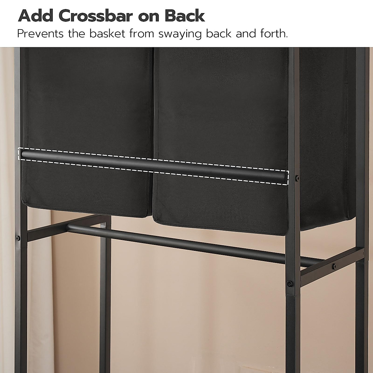 HOOBRO Rolling Laundry Sorter 4 Sections, 2 Tier Vertical Laundry Hamper with Wheels, 52 Gal (198L), Laundry Baskets for Laundry Room, Bedroom, Bathroom, Cloakroom, Rustic Brown and Black BF71XY01