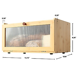 ETMI Bamboo Bread Box for Kitchen Counter-Large Capacity Bread Storage Container Farmhouse Bread Box with Window Bread Holder