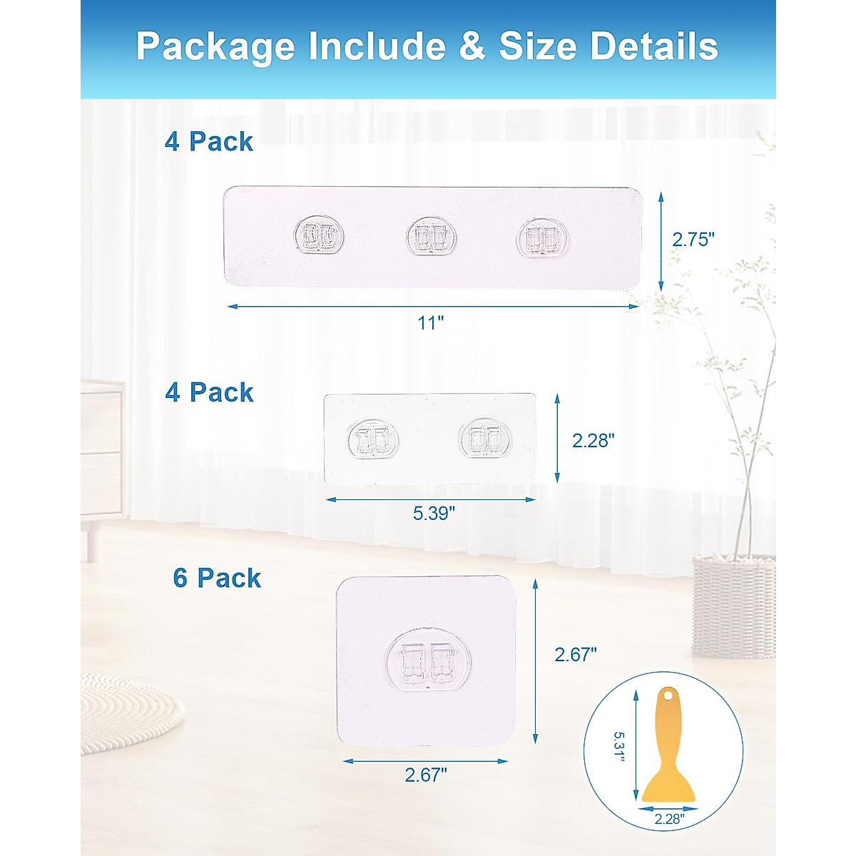 SINBOYA 14 Pack Shower Caddy Adhesive Sticker Replacement,No Drilling Shower Shelf Adhesive Hooks Strips for Shower Caddy/Bathroom Shelves/Soap Holder/Kitchen Racks