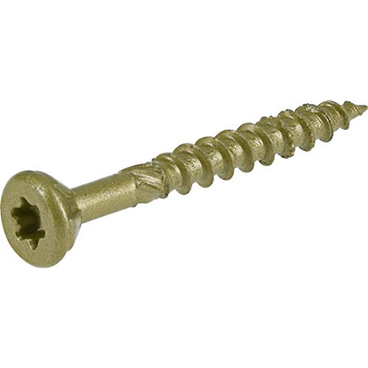 Power Pro 48595 Wood Screws, #8 x 1-1/2", Premium Outdoor Deck Screws, Rust Resistant, Epoxy Coated Bronze, 1lb Box, 203 pcs