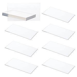 AHANDMAKER 20 Pcs Clear Acrylic Place Cards, Rectangle Acrylic Name Card Plate, Blank Seating Cards, Wedding Table Seating Chart Cards for DIY Guest Name Signs Number Wedding Table Decor, 3.5x2Inch