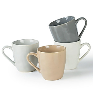 famiware Mars 4 Pieces Coffee Mug, 14 oz Tea Mug, Catering Mugs with Handle for Coffee, Tea, Cocoa, Milk, Multi-color