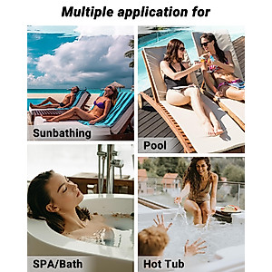 AOSYCO Headrest Pillow for Chaise Lounge, All Weather Weighted Outdoor Chaise Head Pillow, Pool Chaise Lounge Pillows Sunbathing Swing Pool Furniture, Chaise Lounge Cushion