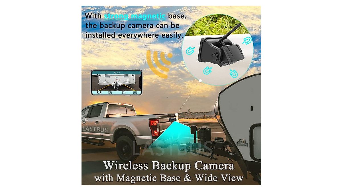 Magnetic Wireless Backup Camera - Easy Hitching & Reverse Monitoring