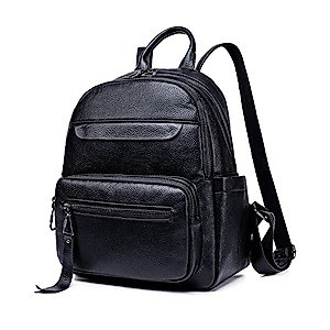 AMELIE GALANTI Small Black Backpack Purse For Women,Womens Casual Leather Daypack Backpacks