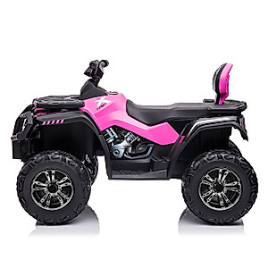 Kids ATV,TAMCO ride on atv 24V 4MD Battery Powered Electric Vehicle w/LED Lights,EVA tire, High & Low Speed, Horn, rechargeable electric Ride on Car for Boys & Girls Gift, Ride on ATV (Pink)