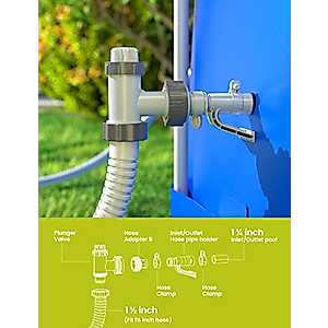 SUMMERBUDDY Swimming Pool Pipe Holder, Hose Support Brackets with Clamp Water Hose Swimming Pool Pipe Mount for Above Ground Pools Suitable for 1.25 Inch Hose (2 Pack)