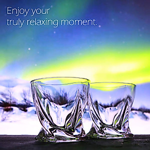 ELIDOMC 10OZ Whiskey Glasses With luxurious Giftbox, Sturdy Set of 4 Cocktail Glasses With Weighted Bottom, Perfect Whiskey Gifts for Men to Drink Whiskey Scotch Cocktail Vodka Bourbon