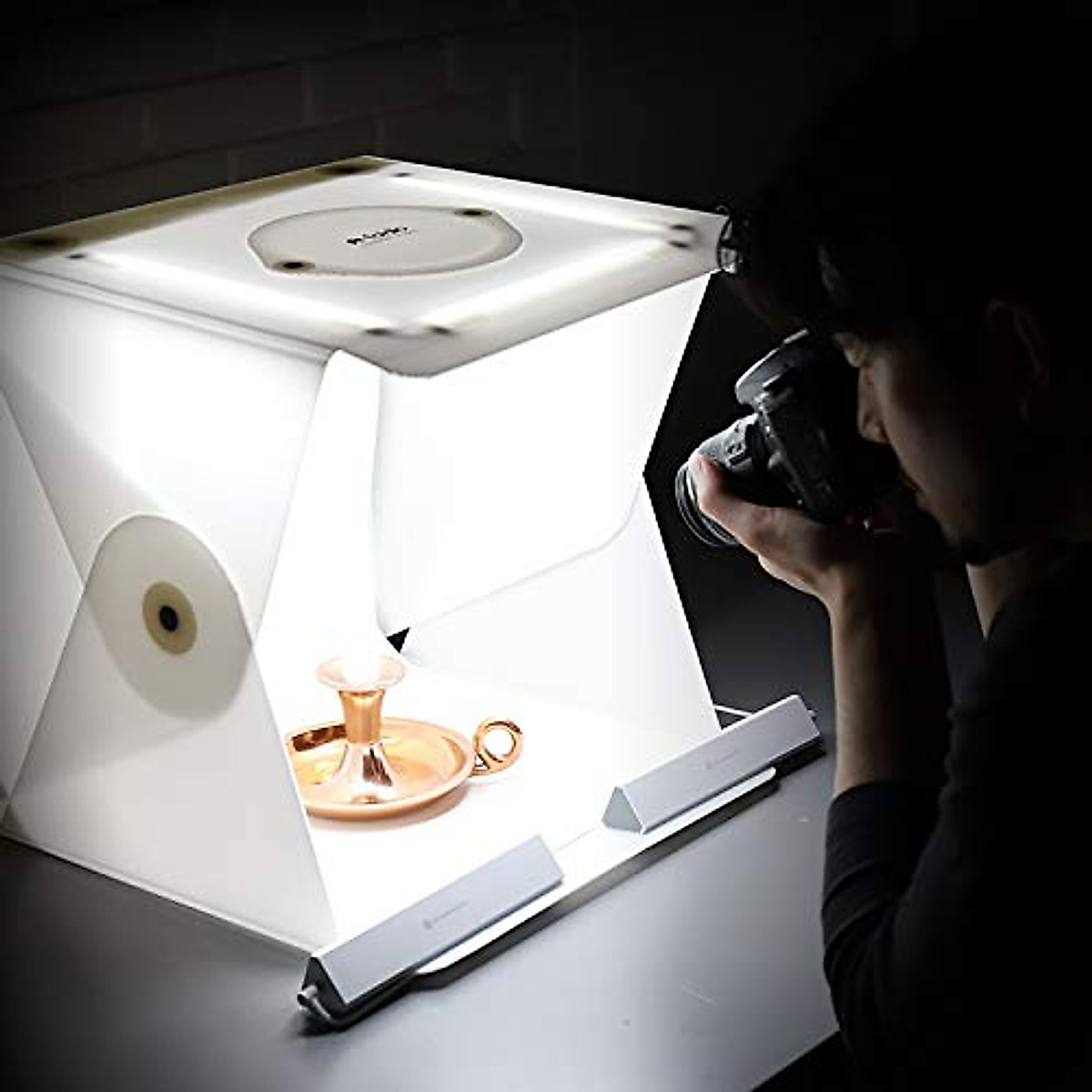 Foldio2 Plus | 15" Portable Product Photo Studio Light Box with Dimmable 5700k LED Light | ORANGEMONKIE | World 1st All-in-One Photo Studio