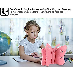 Hllhunkhe Compatible with iPad Air 4 10.9" Case 2020/iPad Pro 11" 2020 Case for Kids, 3D Cartoon Butterfly Non-Toxic EVA Light Weight Shockproof Case with Kickstand (Pink)
