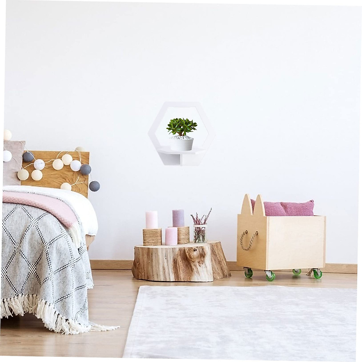 Cabilock 1pc Shelf Corner Shelves Square Plant Stand Jewelry Holder Plant Holder Decorative Floating Shelves Decorative Shelves Bedside Rack Rustic Wall Headboard Wall Hanging Plastic White