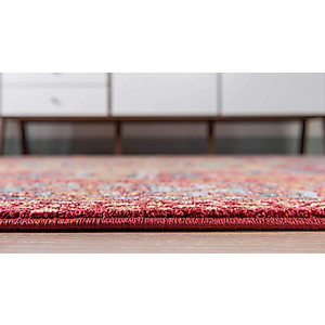 Unique Loom Palace Collection Area Rug - Saray (5' 1" x 8' Rectangle, Navy Blue/ Rust Red)