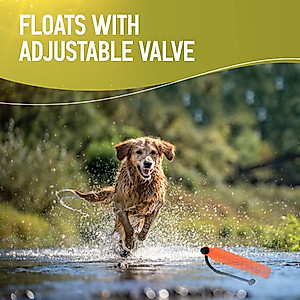 HuntEmUp Standard Size Plastic Dog Training Bumper with Throw Rope Dog Retrieving Dummy Duck Dog Hunting Training Tool Highly Visible Dog Float Toy – Orange