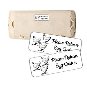 60 chicken egg carton labels, Please retrun egg carton, tags, stickers