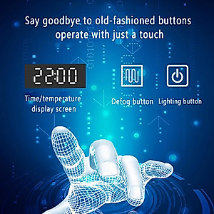 Medicine cabinet with HD mirror，bathroom mirror with anti fog，Modern Smart medicine cabinet mirror with LED lights，bathroom storage organizer Clock and Temper Display，With towel bar，Touch Switch ( Col