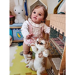 RXDOLL 26 Inch Reborn Baby Doll Big Size Reborn Toddler Girl Realistic Baby Dolls Life Size Standing Girl Look Real Children Reborn Babies Bebes Doll for Girls 3+
