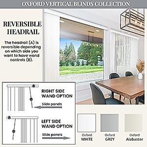 CHICOLOGY Vertical Blinds , Door Blinds & Shades , Blackout Window Shade , Vertical Blinds for Doors , Sliding Blinds Oxford White (Vinyl) 78"W X 84"H