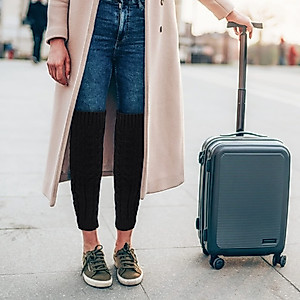 Loritta Women Knit Leg Warmers Winter Warm Long Boot Socks, B1-2pairs(black+dark Gray)