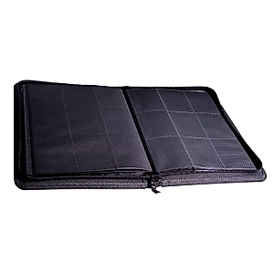 TopDeck 500 Card Ringless Zip Binder Pro - 9-Pocket Pages Side Load Sleeve TCG Storage Portfolio, Compatible with Pokemon, Yu-Gi-Oh, One Piece, MTG, Comic Trading Collectible Cards - Black