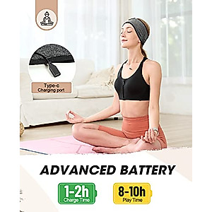 Perytong Sleep Headphones, Cozy Bluetooth Headphone Headband,Noise Cancelling Headphones for Sleeping, Headphone Band Built in Speakers Perfect for Side Sleepers,Workout,Running,Yoga,Travel,Insomnia