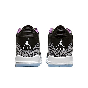 Jordan Air 3 Retro SE (Big Kid) Black/White/Electric Green/Violet Shock 5.5 Big Kid M