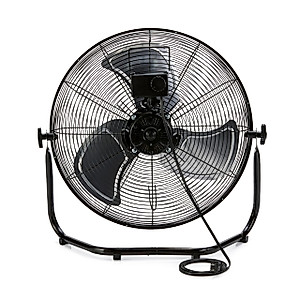 Amazon Basics 18-Inch High-Velocity Industrial Fan with 3 Speeds, Durable Metal Construction and Aluminum Blades, Ideal for Industrial & Commercial Spaces, 100 Watts, Black, 8.27"D x 21.85"W x 21.5"H