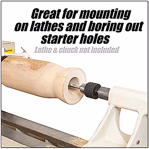 Fulton 10 inch Long Forstner Bit Extension for Adding Over 8" of Drilling Depth to Your Forstner Bit Ideal for Wood Turners Furniture Carpentry and Construction (3/8 inch Collet)