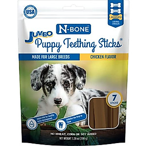 N-Bone Jumbo Puppy Teething Sticks Chicken Flavor Dog Treats, 7.28-oz Bag