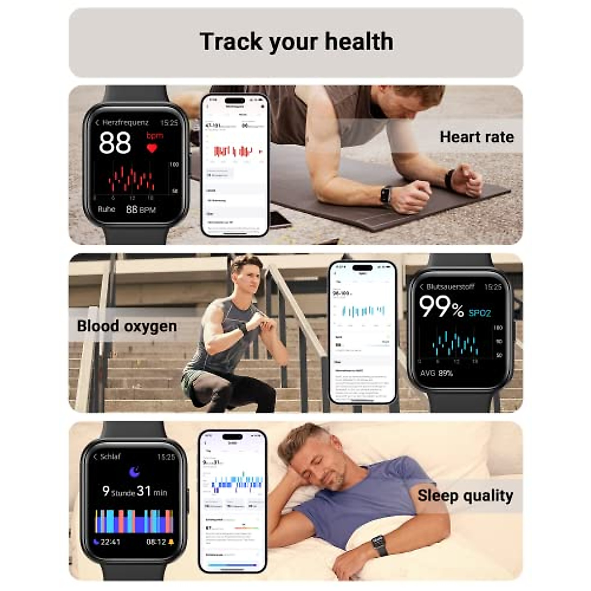 Smart Watch for Men Women(Call Receive/Dial), Alexa Built-in, 1.7" Touch Screen Fitness Tracker with Heart Rate Sleep Tracking, 60 Sports Modes, 5ATM Waterproof Smartwatch for Android iPhone, Black