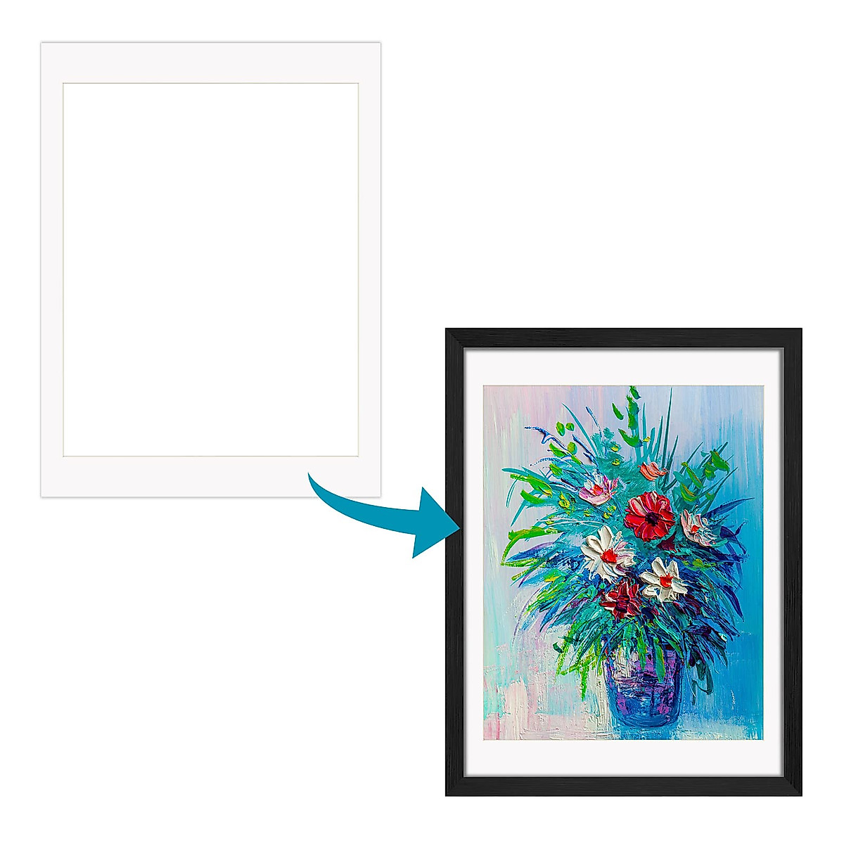 ZBEIVAN 18x24 White Picture Mats for 16x20 Pictures with Core Bevel Cut Frame Mattes - Pack of 12