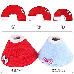 Mummumi Pet Collr, Bird Elizabethan Collar Recovery Anti-Bite Neck Collar for Parrots Budgies Parakeet Cockatiels (M-Red)