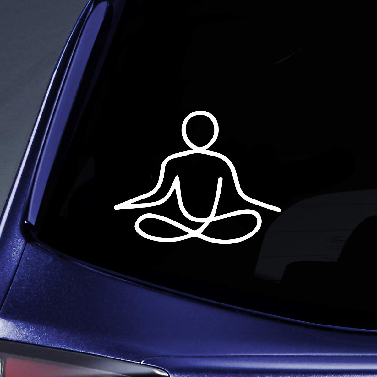 Bargain Max Decals Yoga Pose Outline Sticker Decal Notebook Car Laptop 5.5" (White)