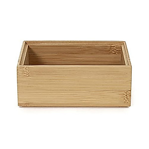 Compactor Osaka Bamboo Storage Box, Extra Small Stackable Wood Storage Box, 15 x 7.5 x H. 6.5 cm, Natural Bamboo, Brown RAN6966