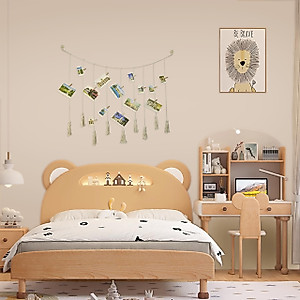 XINLIHONG Boho Wall Decor of 2 Tier Hanging Shelf for Wall and Photo Wall Display for Living/Bedroom/Bathroom/Kitchen/Study/Balcony