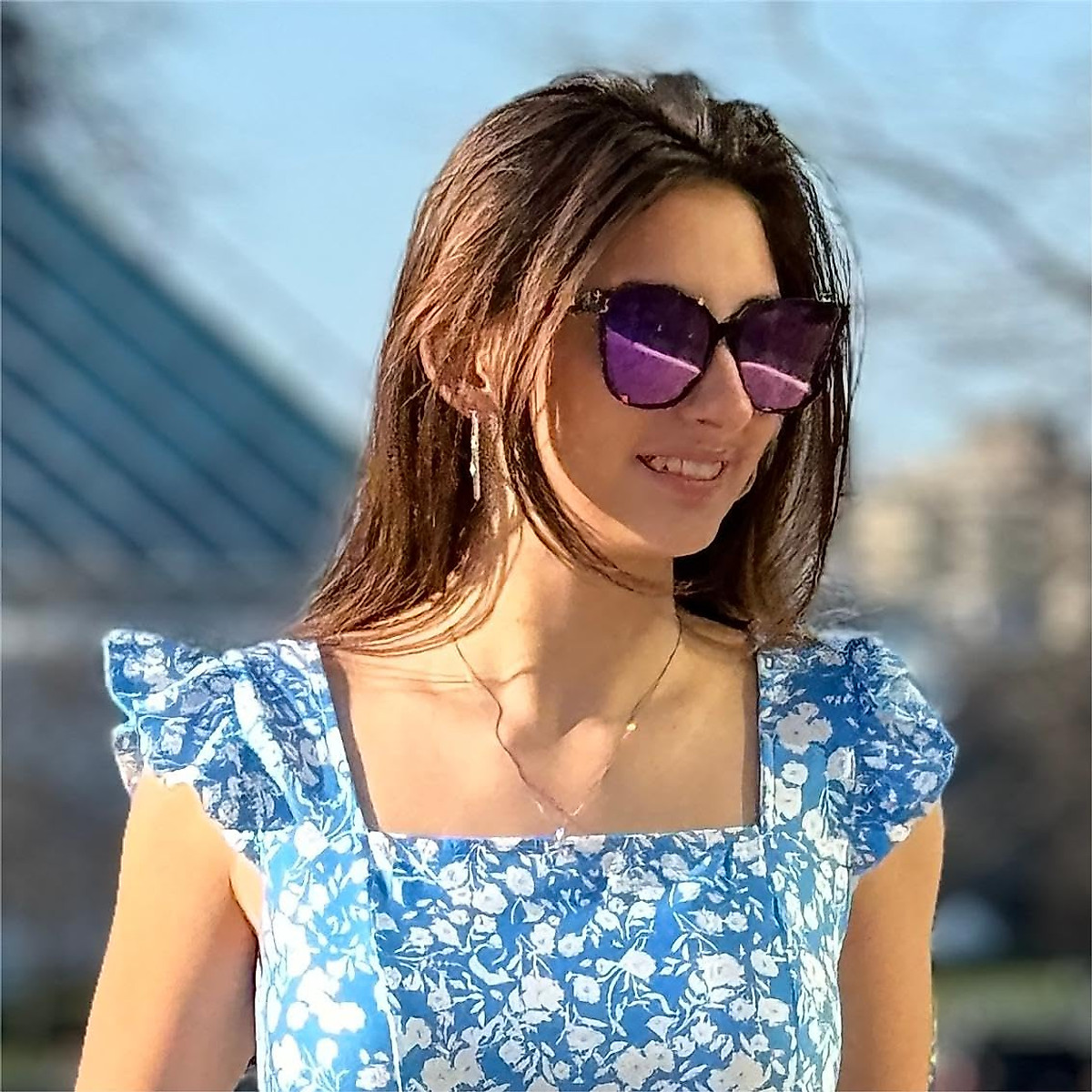 LVIOE Oversized Polarized Sunglasses for Women Trendy Large Cat Eye UV Protection Shade LS1627s