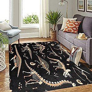 Oueoty Skeleton of Dinosaur Animal Print Area Rug Rugs for Living Room Bedroom 5x7ft/60x84in/150x210cm