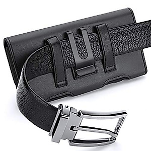 BECPLT Samsung Galaxy S23+ S22+ 5G S21 FE 5G S20 FE 5G Holster Case, Galaxy S21+ 5G Leather Pouch Holster Case with Belt Clip Loops for Samsung Galaxy S20+ 5G S20 Plus S10 Plus S9 Plus S8+ A11 (Black)