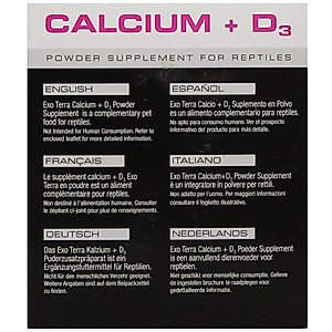Exo Terra Calcium + D3 Powder: Ultra-fine, Phosphorus Free Formula Boosts Bone Health & Calcium Absorption Ideal for Insects, Fruits & Veggies 15.9 oz.