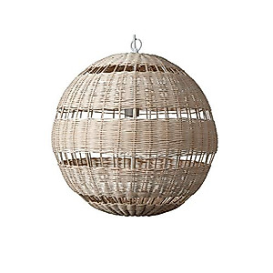 Globe Electric 61015 1-Light Pendant, Natural Woven Twine, Designer White Cloth Cord, Bulb Included