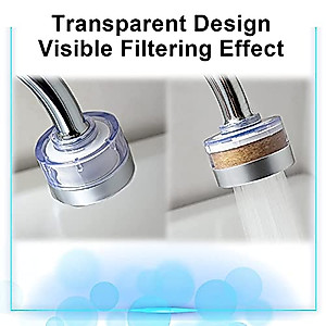 HiWater Faucet Water Filter System Easy Install Universal Fit - Reduces 99% Chlorine for Bathroom Kitchen (1 Filter Shell, 5 Filter Carbon KDF Filters)