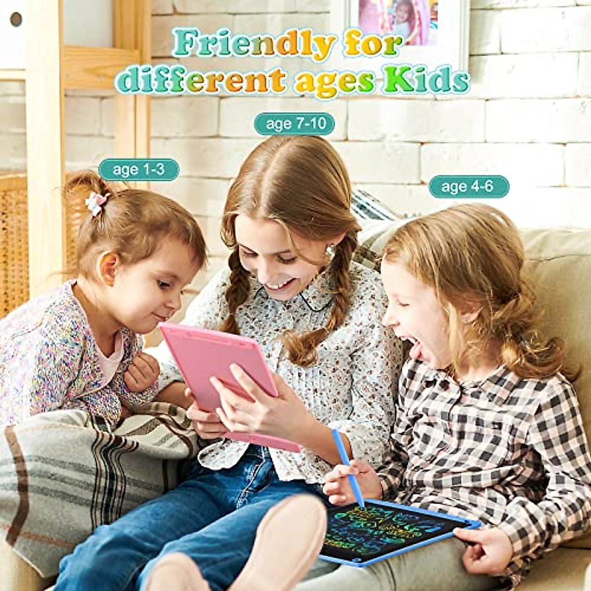 Fuleda LCD Writing Tablet for Kids, 3 Pack 8.5Inch Colorful Doodle Board Drawing Tablet Toddler Boy Girl Toys, Educational Kids Toys Birthday Christmas Gifts for 2 3 4 5 6 7 8 Year Old Boys Girls