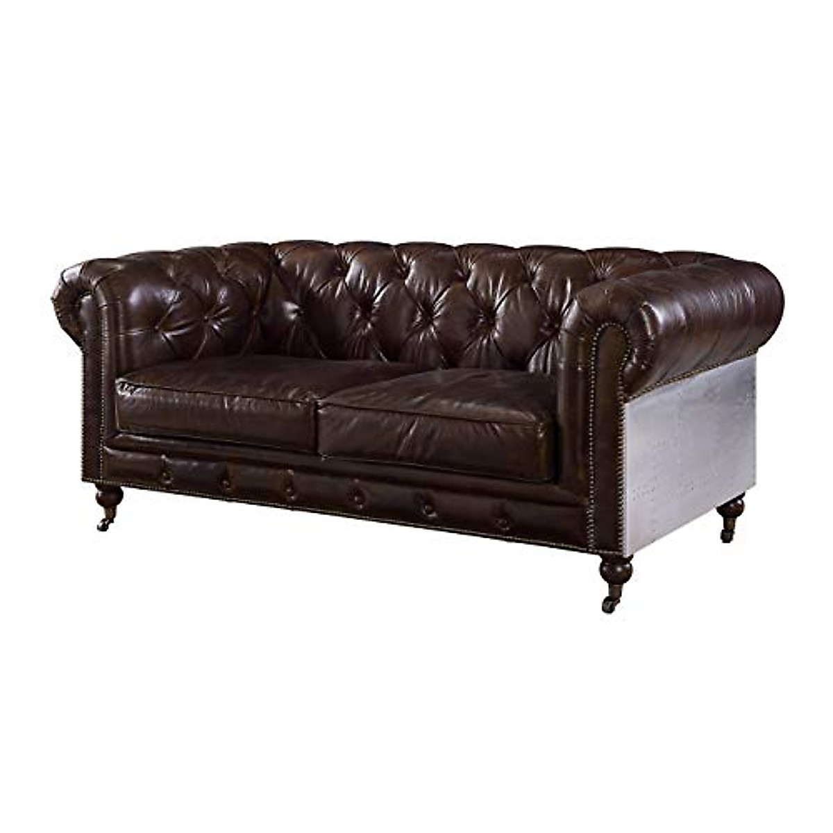 Acme Furniture Aberdeen Love Seats, Vintage Brown Top Grain Leather