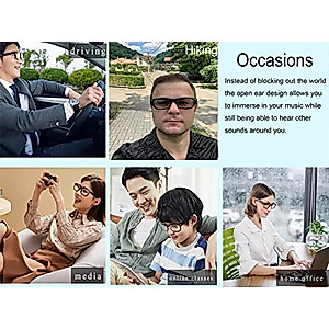 Meagtlva Smart Glasses for Men, Bluetooth Glasses, Open Ear Music Glasses Hands-Free Calling, Polarized Lenses, IP5 Water-Sweat Proof for Bluetooth Dvieces