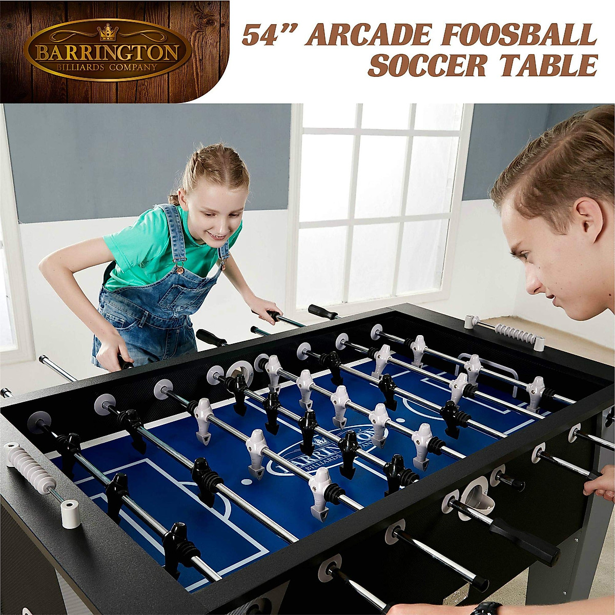 Soccer Foosball Table and Balls Set for Adults, Kids - Arcade Football Game Room Furniture 54 in