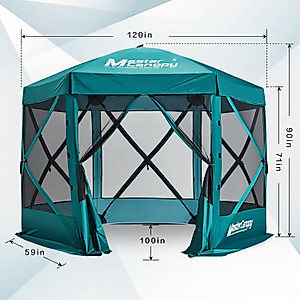 MASTERCANOPY 10x10 Portable Screen House Room Pop up Gazebo Outdoor Camping Tent with Carry Bag (10x10,Green)