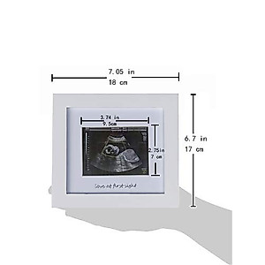 IHEIPYE Baby Sonogram Photo Frame - 1st Ultrasound Picture Frame - Idea Gift for Expecting Parents,Baby Shower, Gender Reveal Party,Baby Nursery Decor (Silver Text, White)