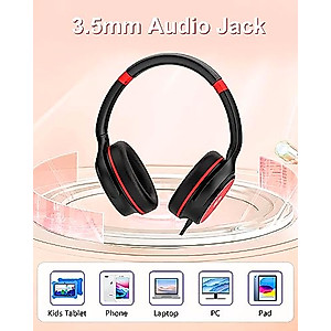 ADOOPE Kids Headphones with Safe 85dB/94dB Volume Limiter for Teen and Boys, Foldable HD Stereo Sound Headphones PC/fire Tablet/iPad, Headphones with Microphone for School, Travel and Home
