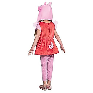 Disguise Peppa Pig Costume for Girls, Official Nick Jr Character Jumpsuit Dress and Hat, Classic Toddler Size Medium (3T-4T)